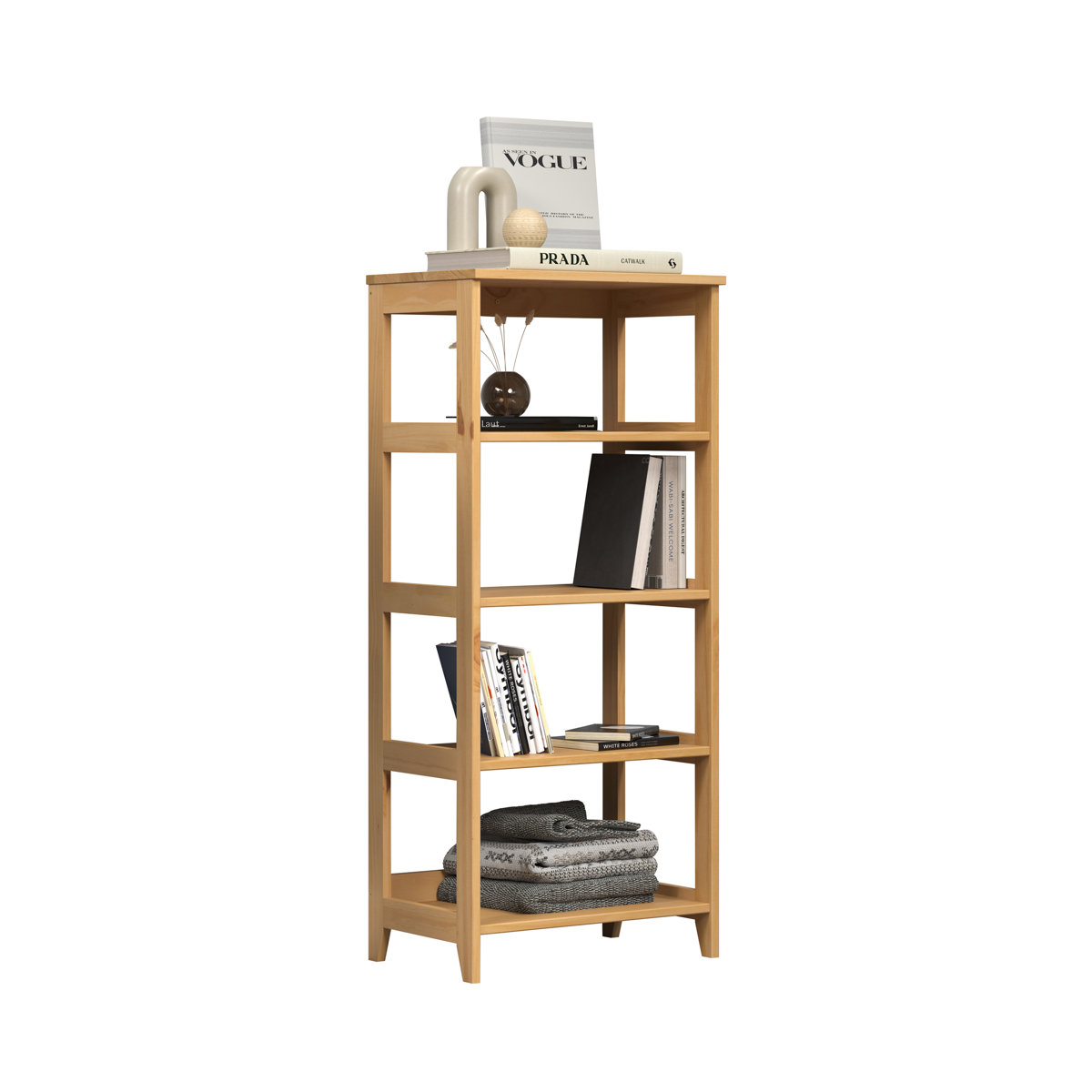 Ebern Designs Kermina Arona Solid Wood Shelving Unit & Reviews | Wayfair